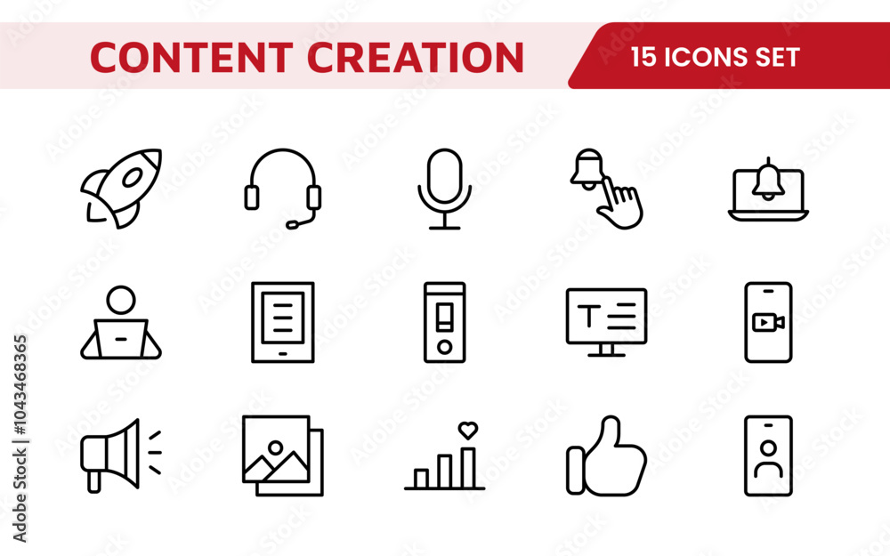 Content Creation Icon Set. Creative and versatile icons for bloggers ...