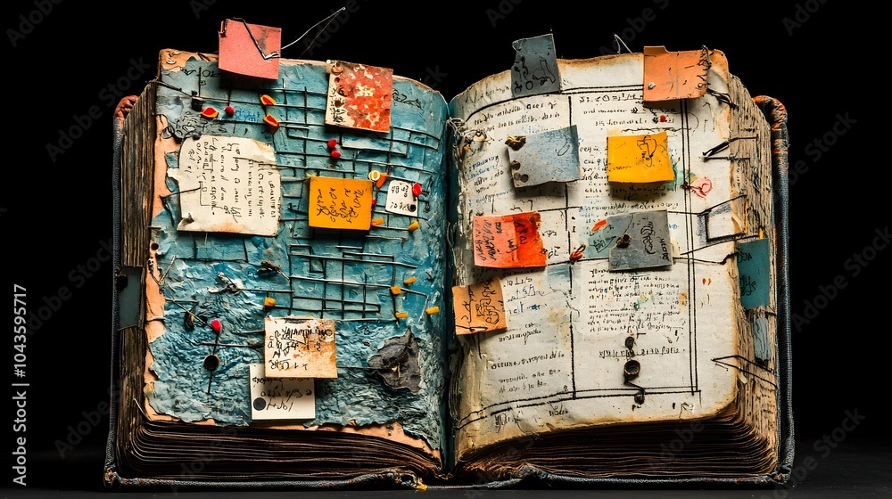 Animated Cross Section of a Printed Book Revealing Intricate Textures ...