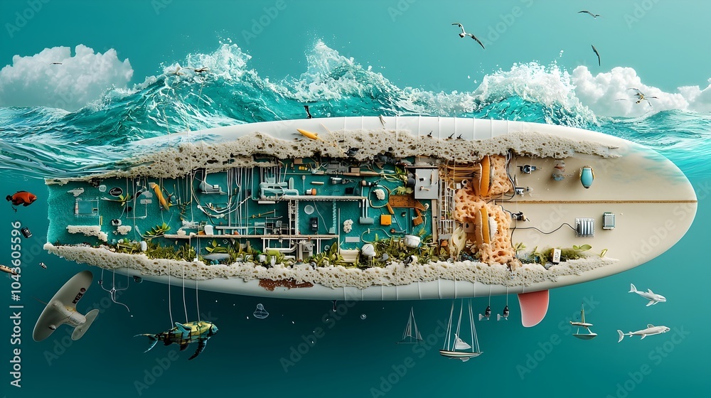 Detailed Cross Section Revealing the Anatomy and Construction of a ...