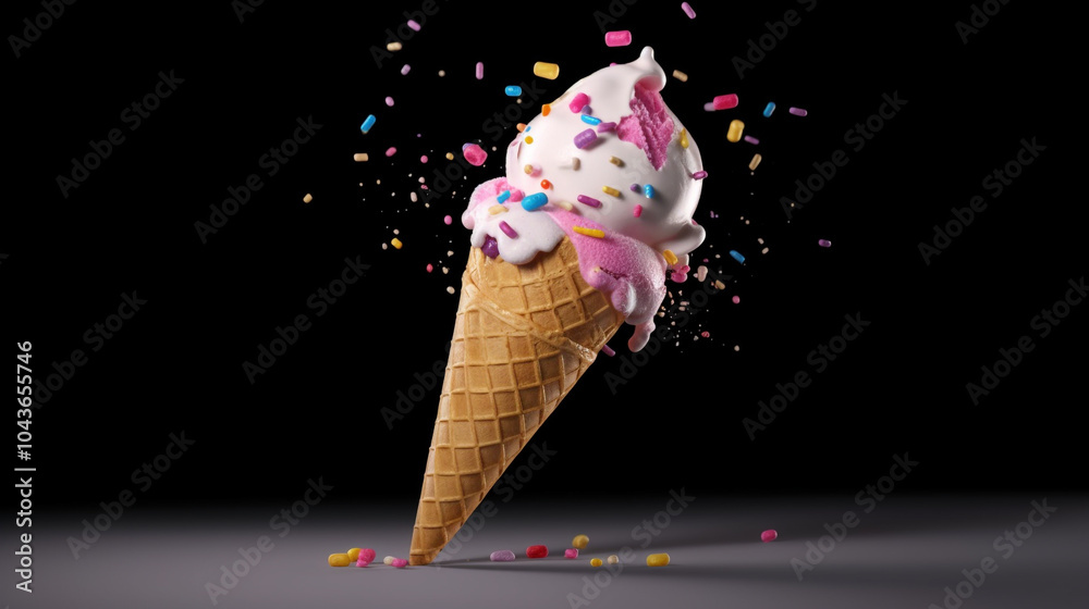 Cornets de glace et sorbets au parfum fruits rouges , fruits des et ...