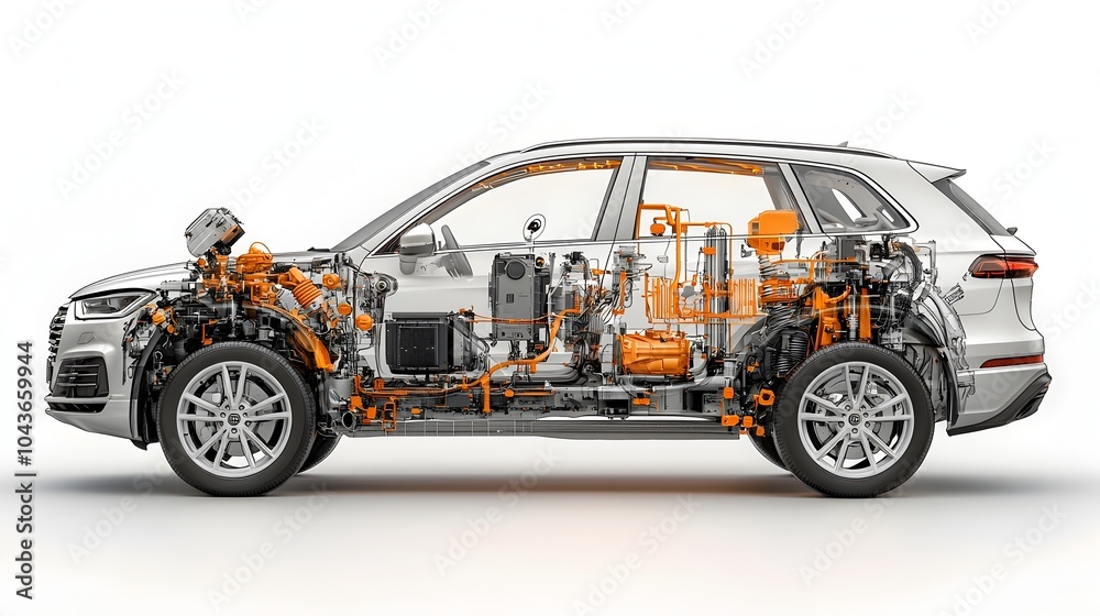 Detailed cutaway diagram showcasing the inner workings of an autonomous ...