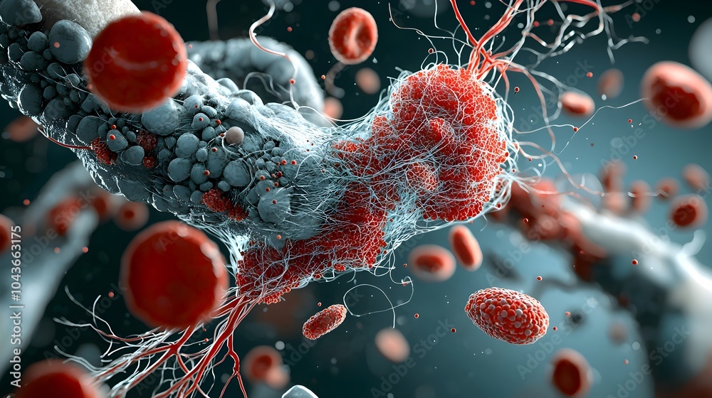 Detailed macro shot showcasing the intricate structure of a clot ...