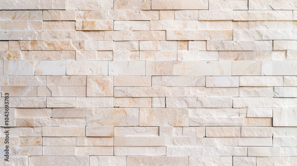 Beige Brick Elegance, a smooth beige brick wall featuring subtle ...