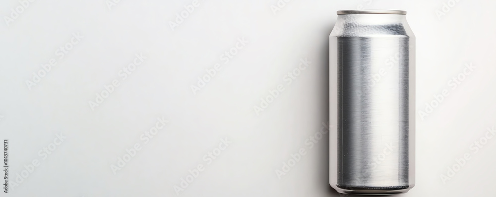 Minimalist aluminum drink can template on a white background, offering ...