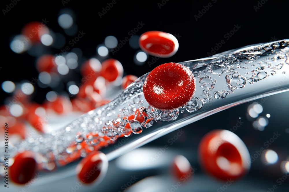 3D rendered microscopy of platelets, showing their detailed, irregular ...