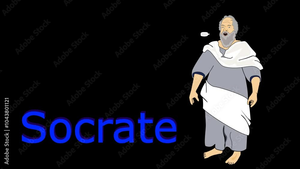 A 2d quote animation of ancient greek philosopher Socrates with a ...