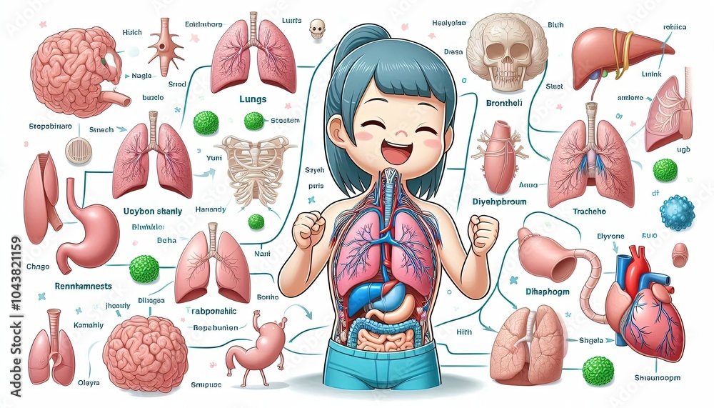 Human Organ System Diagram Illustration. Stock Illustration | Adobe Stock