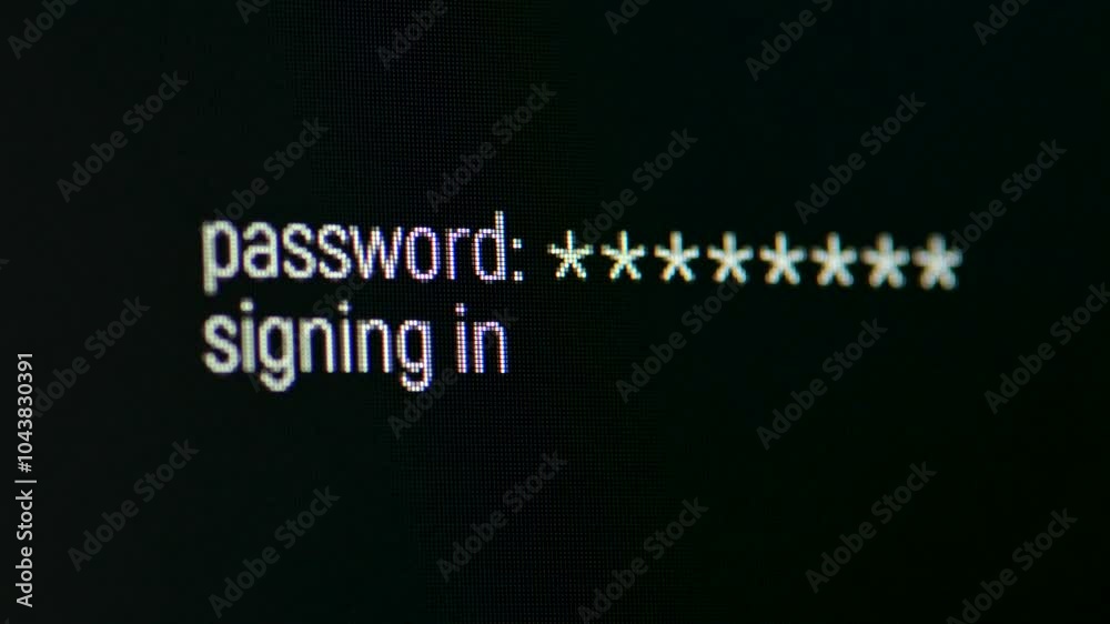 Computer screen with entering password to some closed system, access denied. Having no access to ...