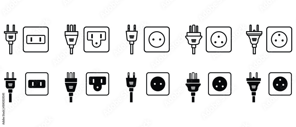 Types of electrical socket plugs, Type A, B, C, D, E, Different type ... Types of electrical socket plugs, Type A, B, C, D, E, Different type ...