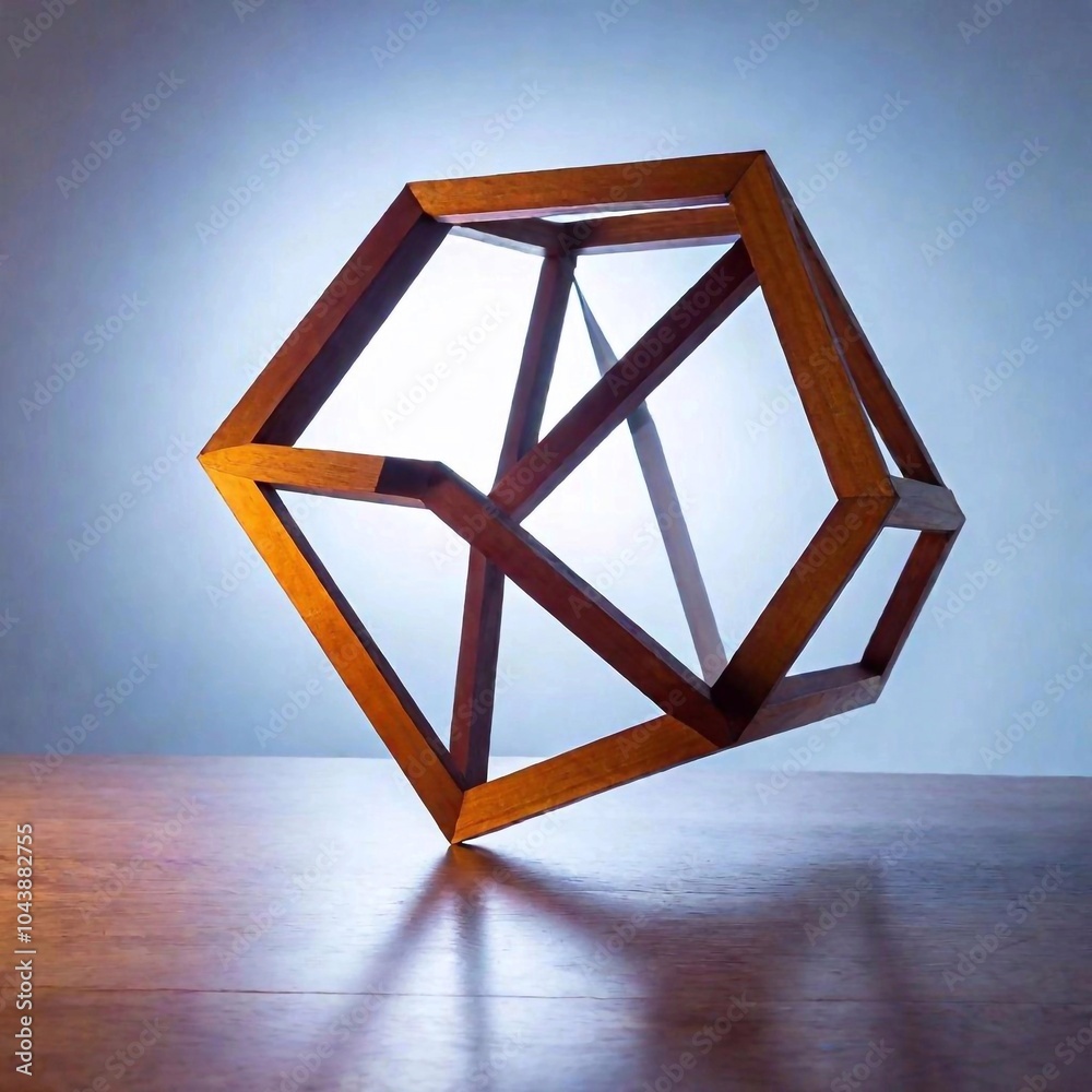 a contemporary art sculpture with a distinct geometric shape, such as a ...