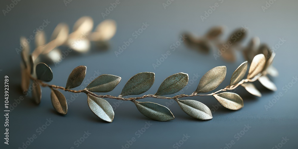 Classic olive leaf crown design featuring elongated, thin leaves ...