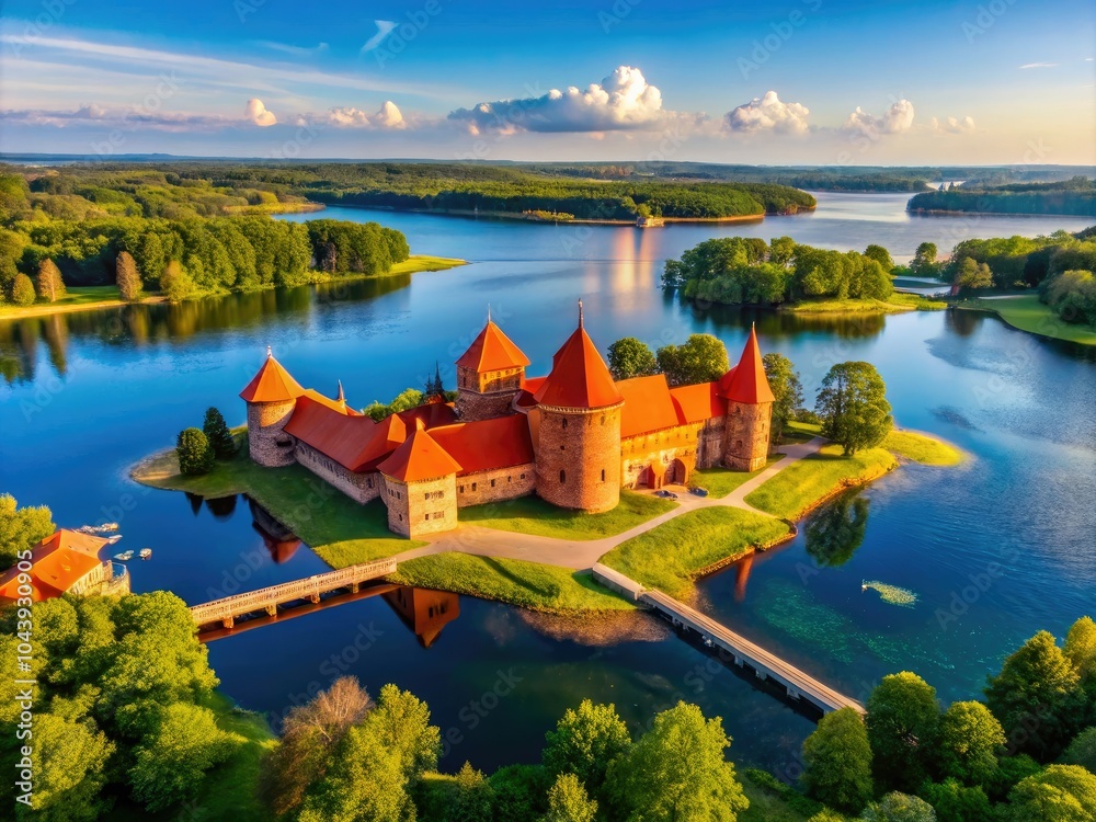 Incredible 4K aerial views of Trakai Castle and Galve Lake reveal ...