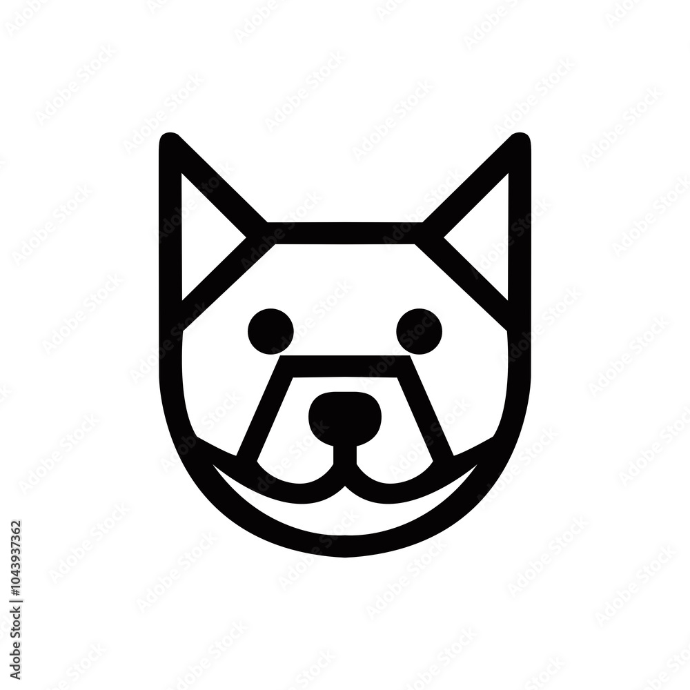 Design a minimalist, modern dog head logo with clean lines and ...