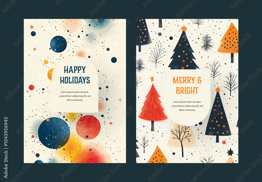 Vertical Christmas Card With Abstract Backgrounds, Generative ai Stock ...