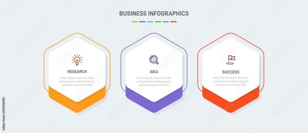 3 clean infographic design shaped elements template, symbolizing the ...