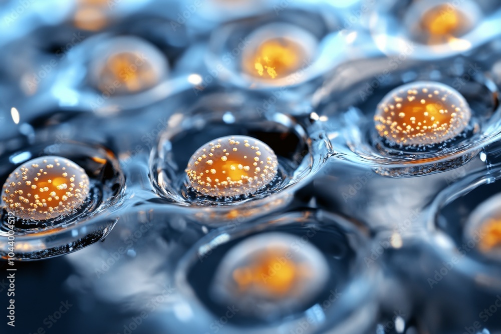 High magnification of human platelets under a microscope, showing the ...