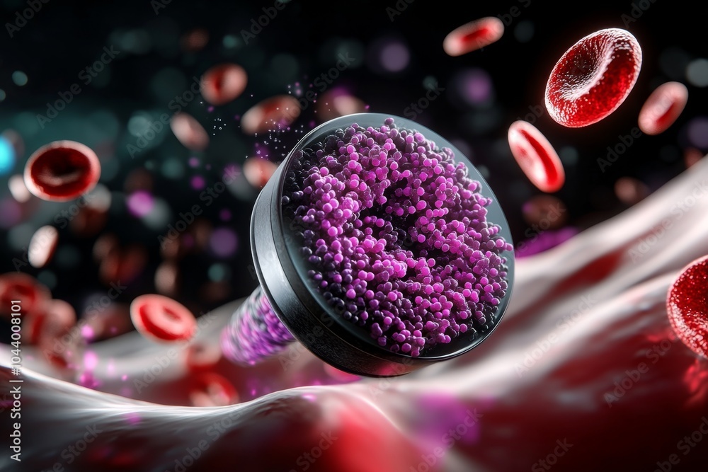 Pixel art of platelets under a microscope, with pixelated shapes and ...