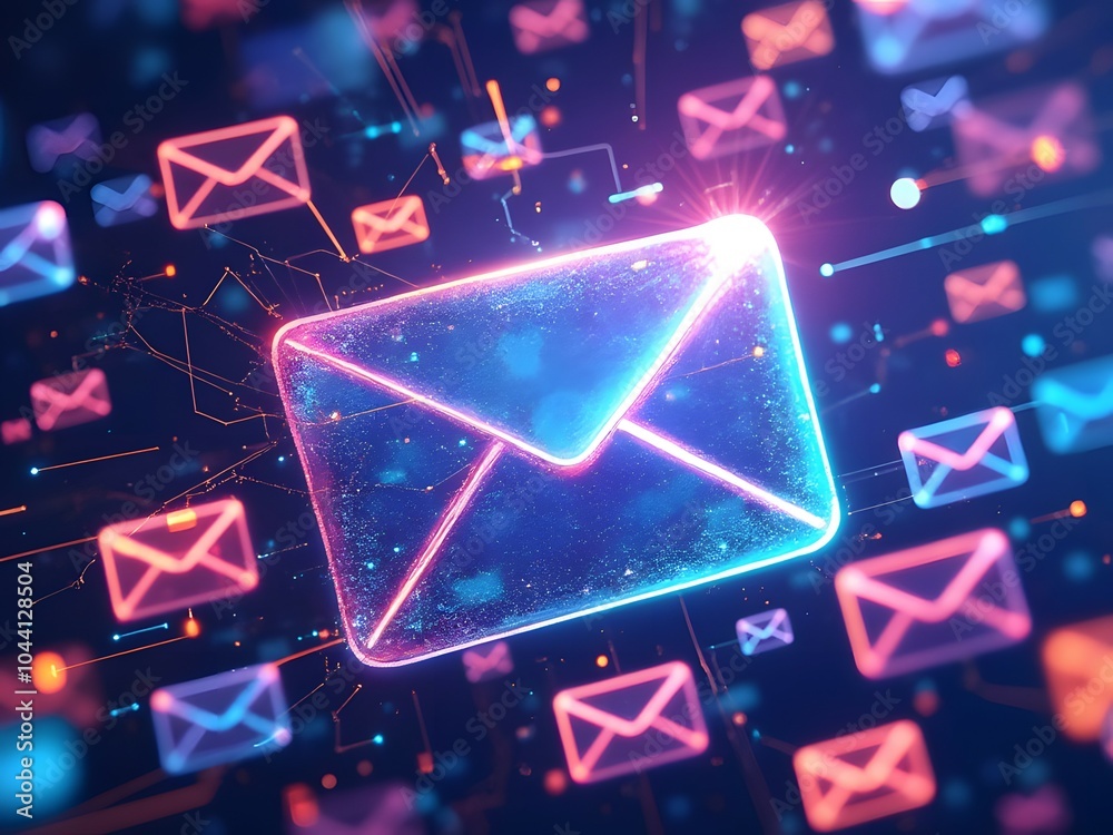 Spam and phishing emails with warning signs indicating cyber threats in ...