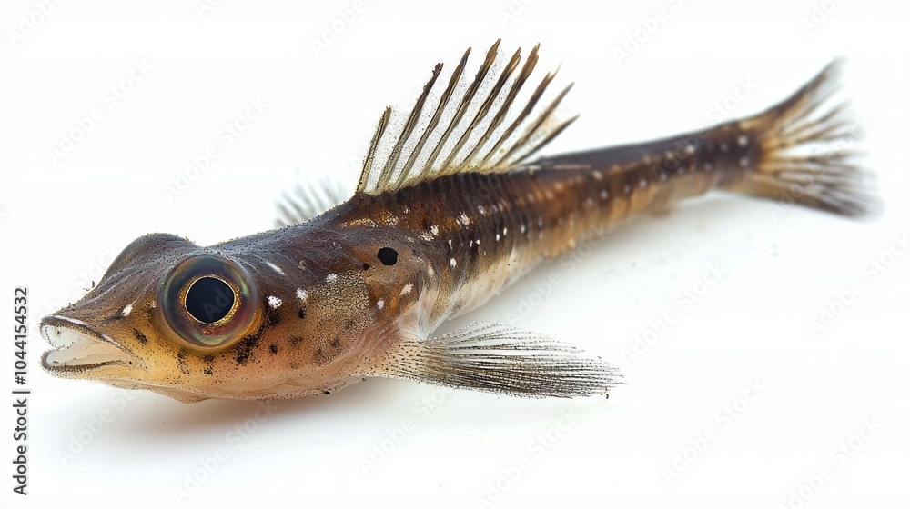 specimen of the lanternfish Myctophidae showcases its distinctive body ...