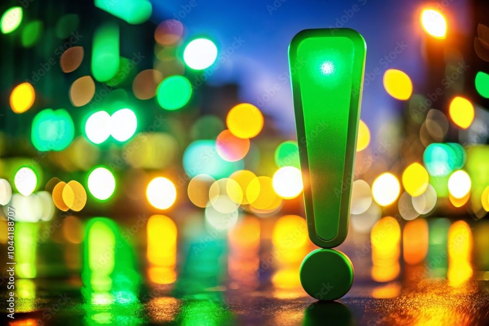 Exclamation Mark on Chroma Key Green Screen Background for Dynamic ...