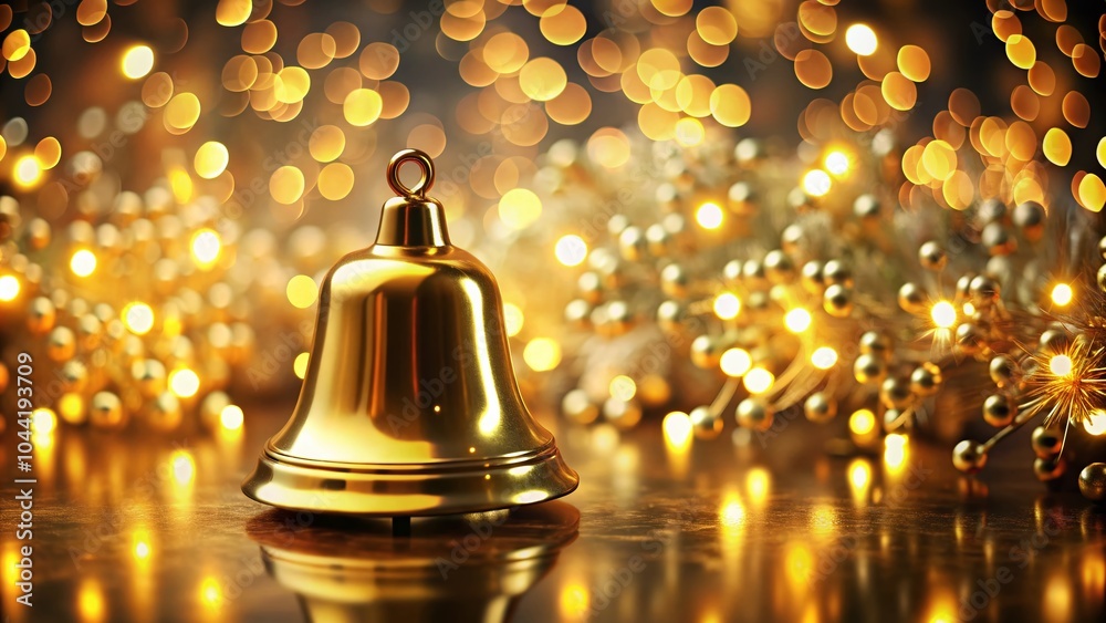 Gold Bell Ringing with Bokeh Effect on Alpha Channel Background for ...