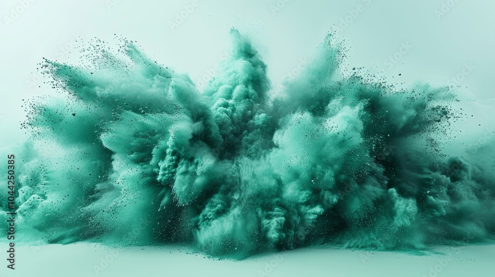 Green Powder Explosion on White Background, High Resolution ...