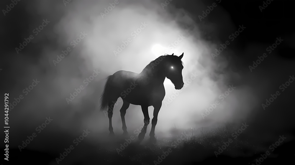 The thick fog seemed to part as the phantom horse glided through it its ...