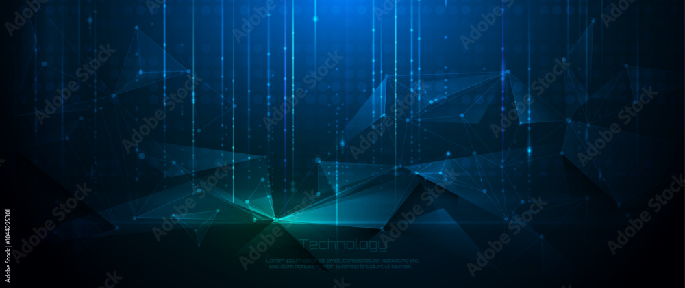 Vector digital datum, molecule background. Big Data, hi tech technology ...