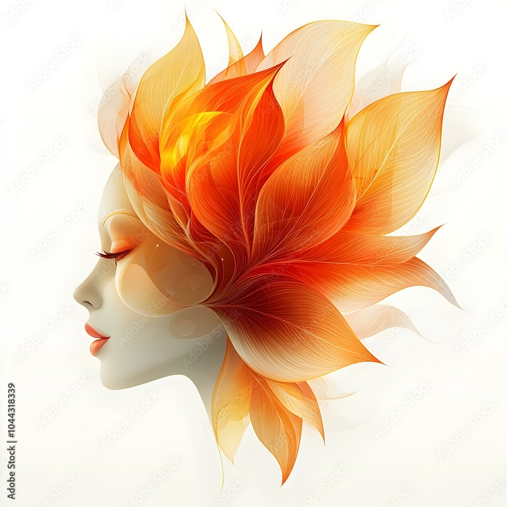 Conceptual of a human head transforming or metamorphosizing into a ...