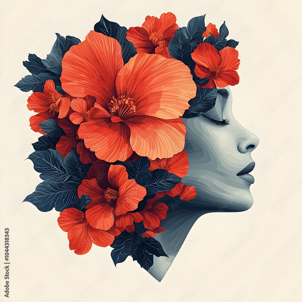 Transformative Thinking Flower Head Concept A surreal and symbolic ...