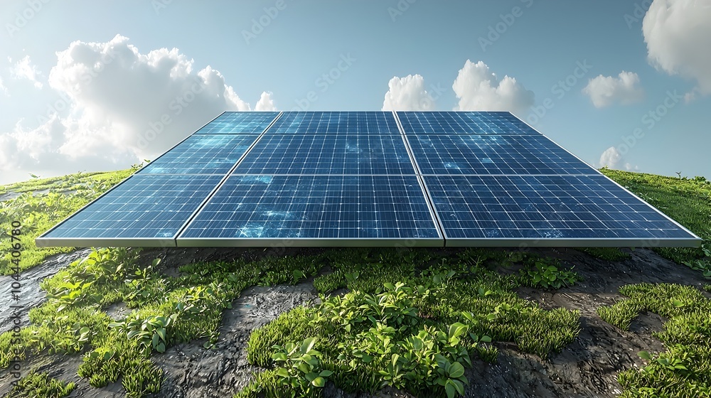 Expanding solar panels harnessing clean renewable electricity to power ...