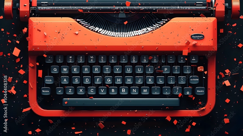of a Typewriter Transforming into a Keyboard Representing the Evolution ...