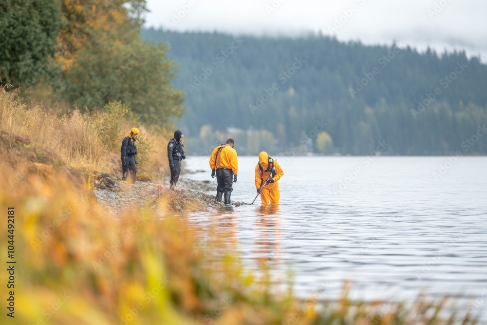 Forensic Dive Team Investigates Lake Scene Amid Serene Yet Tense ...