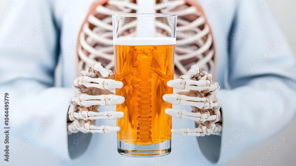 Alcohol s Skeletal Muscle Impact in 3D Clean Background Layout Stock ...