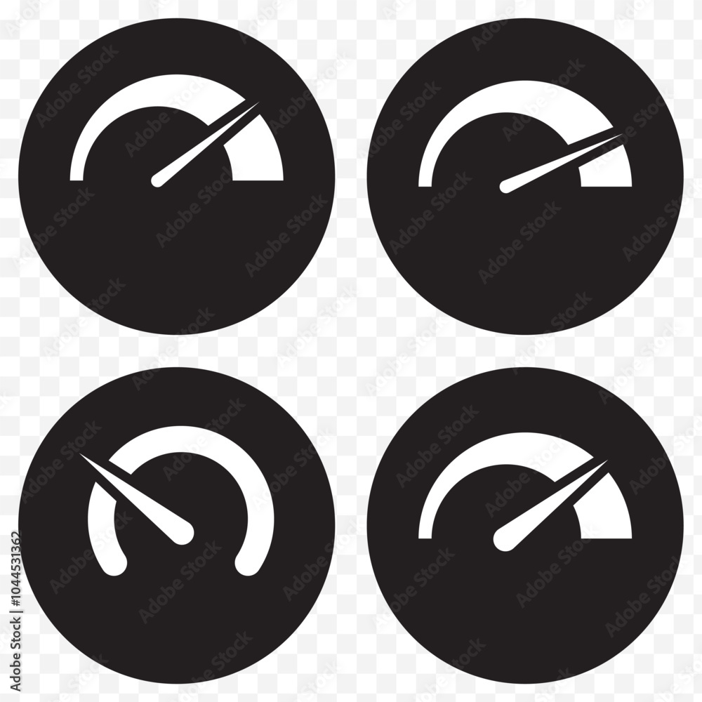 Speedometer icon vector isolated design element. Speed indicator sign ...