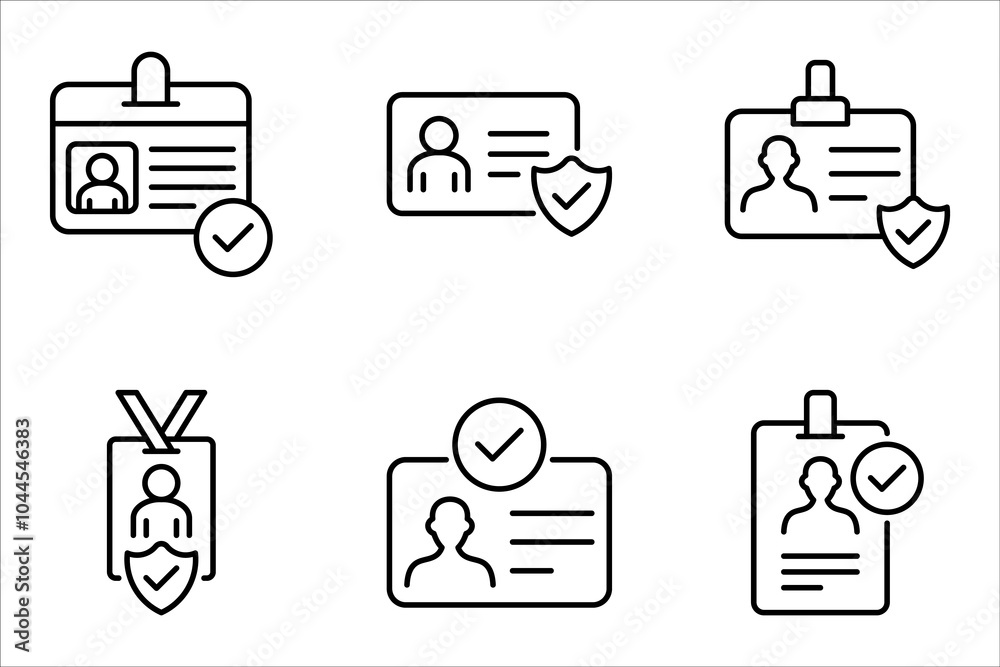 Identification card with verified Check mark. Id card Verification ... Identification card with verified Check mark. Id card Verification ...