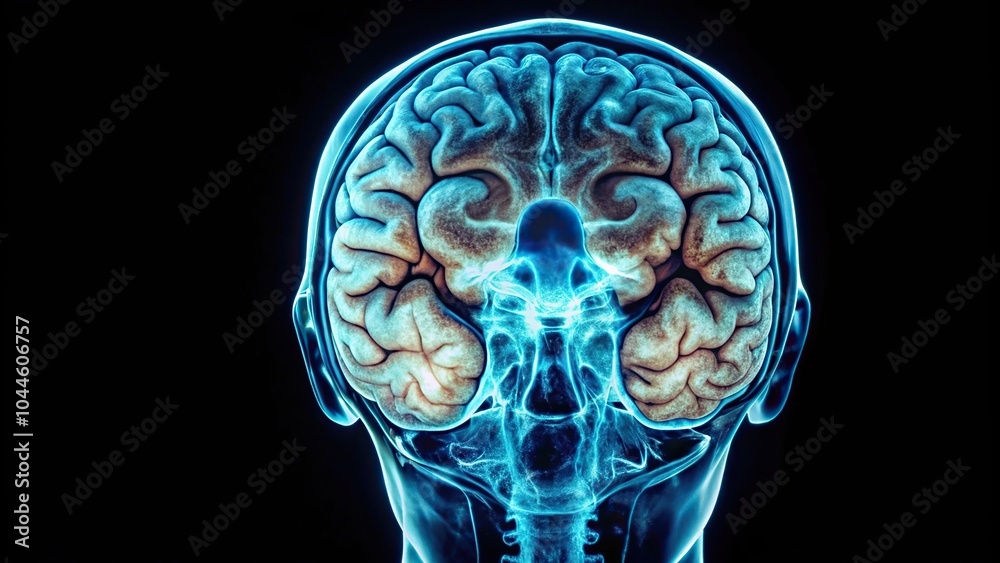 Silhouette MRI of brain in axial and coronal plane for detecting brain disease Stock Photo ...
