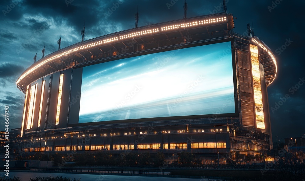Sports Arena Billboard Blank Mockup Showcase Your Brand or Sponsorship ...
