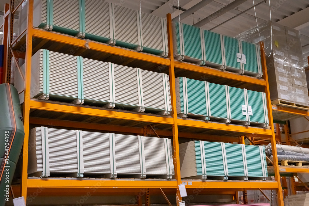 Drywall sheets. Gypsum plasterboard panels building material. Drywall ...