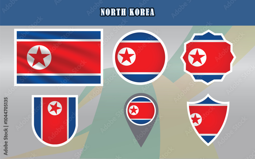 Detailed vector representation of the National Flag of North Korea ...