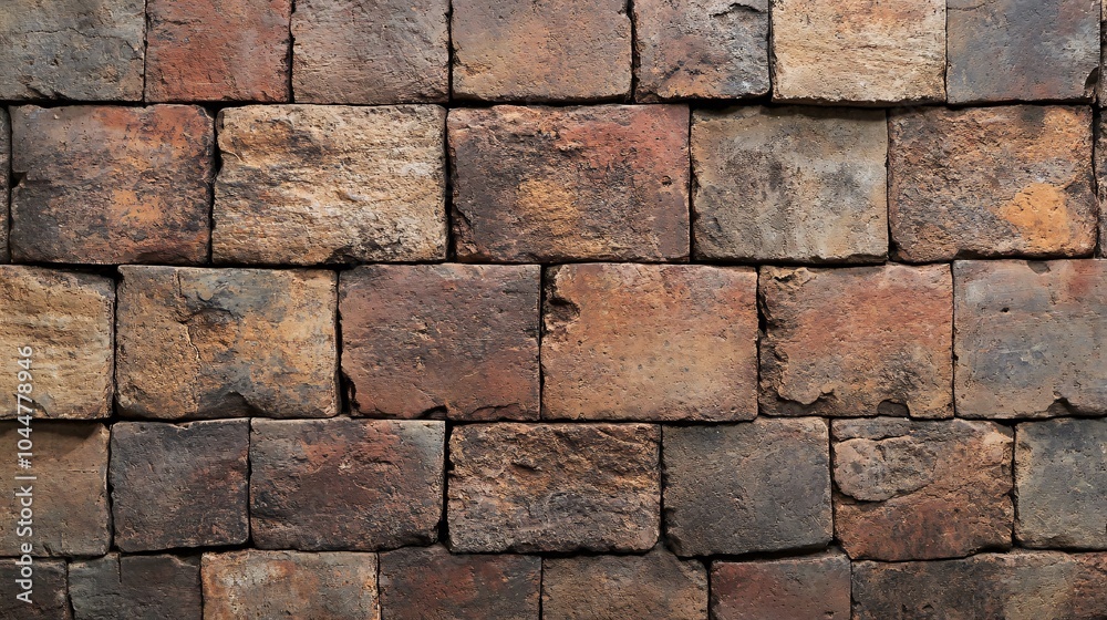 2410 92.Detailed shot of a red brick wall from an ancient structure ...
