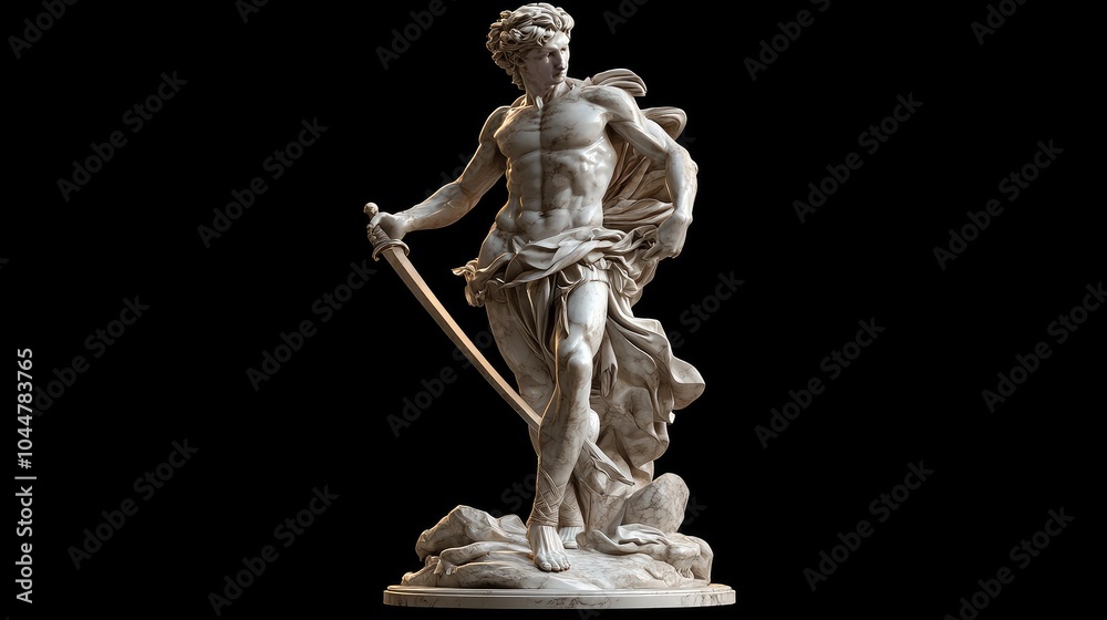 3D model of a Perseus statue made of marble during the Renaissance. In ...
