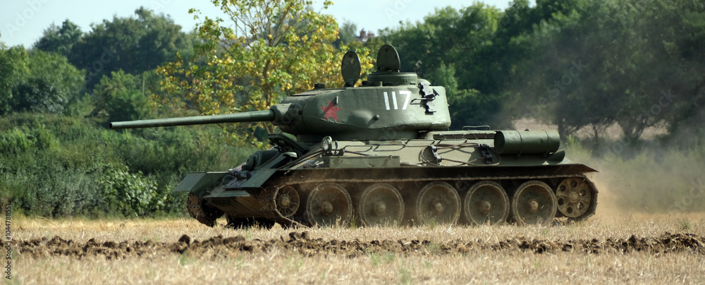Victory show, Leicester, UK. August 2024.The T-34 is a Soviet medium ...