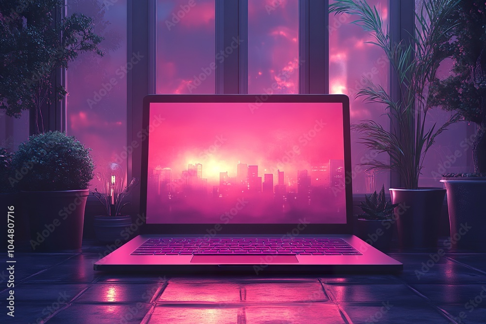 Cartoon Laptop with Blank Screen and Oversized Keyboard: Perfect for ...