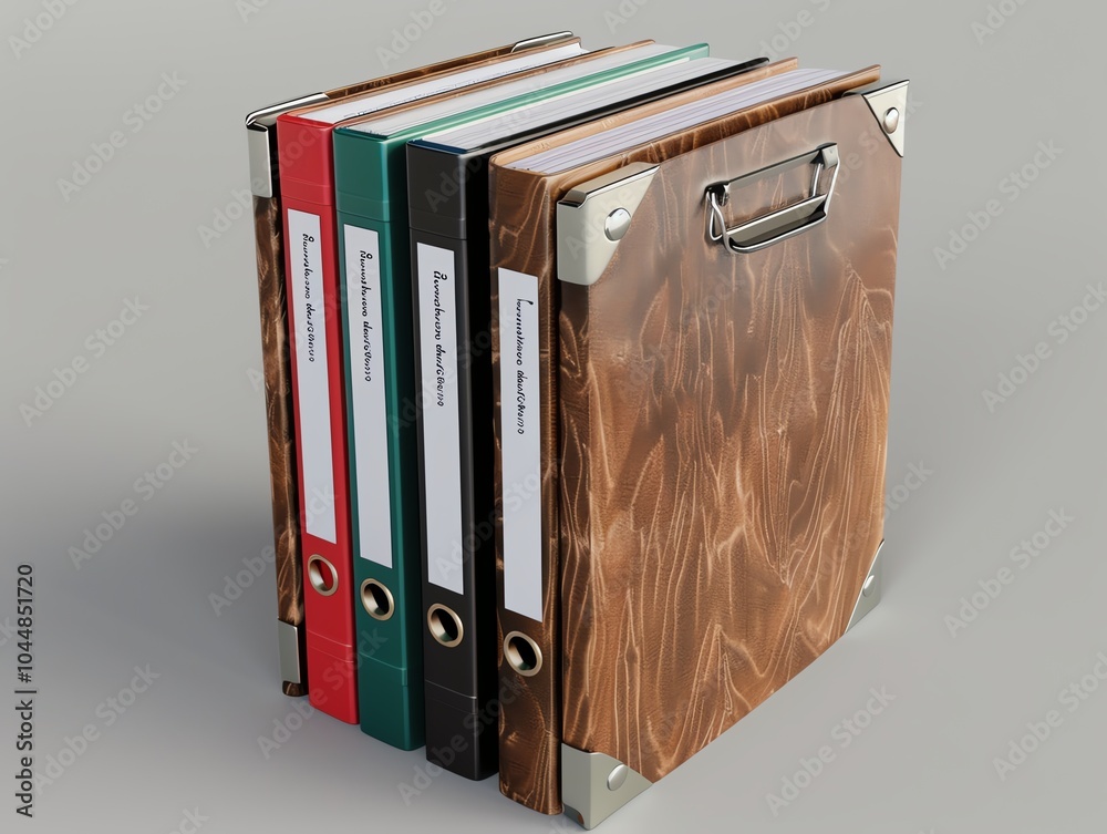 A detailed render of a binder with labeled dividers Stock Illustration ...