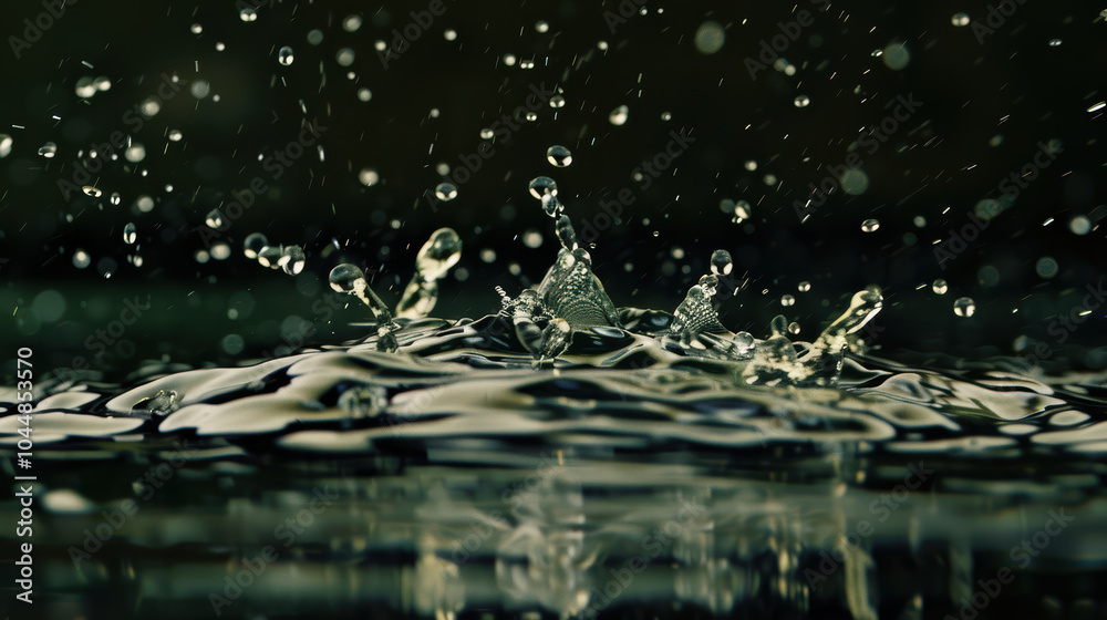 Water droplets splash in slow motion, creating mesmerizing patterns as ...