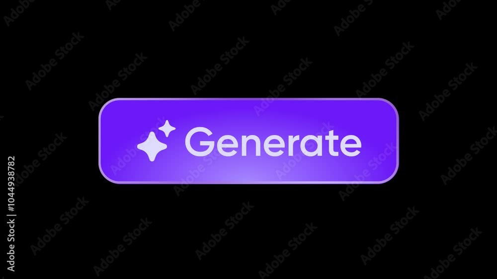 Generate AI button animation. Artificial intelligence in motion ...