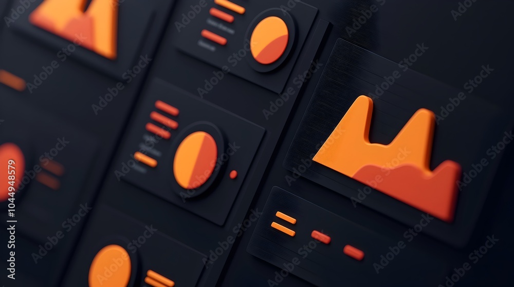 Cutting Edge 3D Business Data Analytics Dashboard Displaying Interactive Visualizations and ...