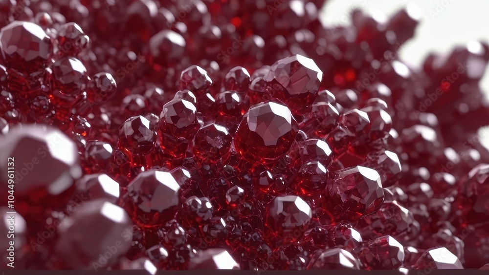 Ultra-detailed 3D microscopic visualization of garnet crystal architecture. Professional ...
