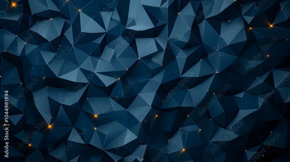 Digital polygonal mesh with sparkling highlights and 3D rendering for ...